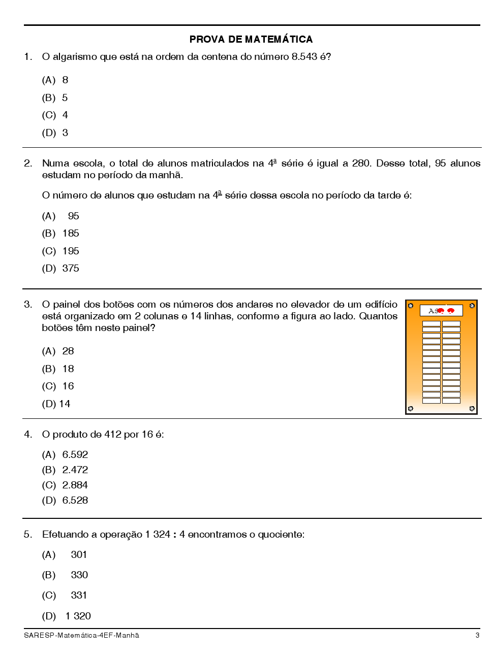 Exercícios de Matemática do 5° ano para Imprimir