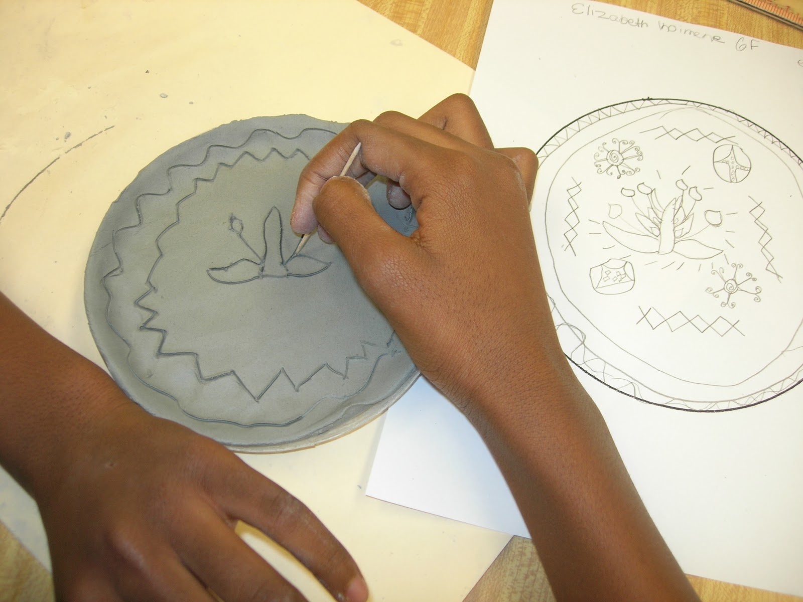 Mrs. Manzella's Student Gallery: 6TH GRADE: CLAY PLATES