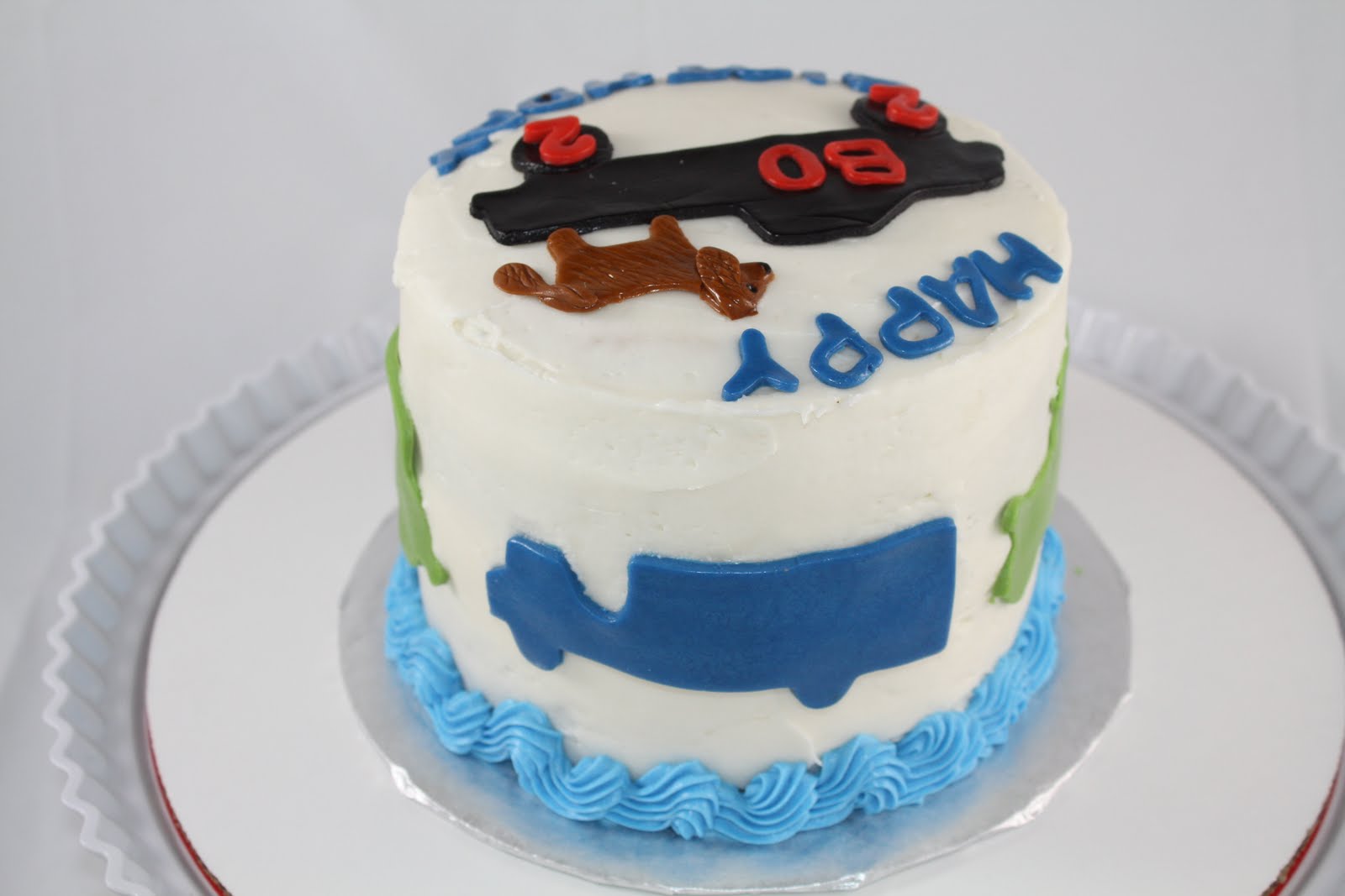 Two Sweet Bakery: Cars, Truck and dog 2nd birthday cake