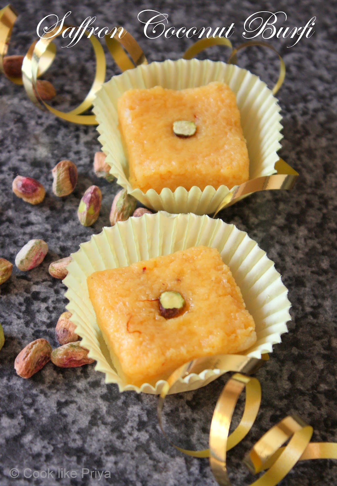 Cook like Priya: Saffron Coconut Burfi