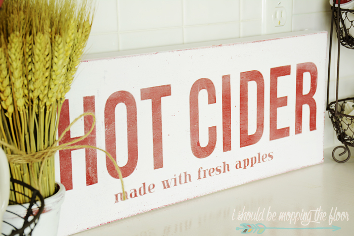 DIY Hot Cider Sign | i should be mopping the floor