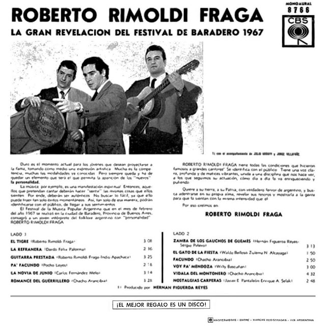 Folklore del NOA: ROBERTO RIMOLDI FRAGA - SU PRIMER ÁLBUM LARGA ...