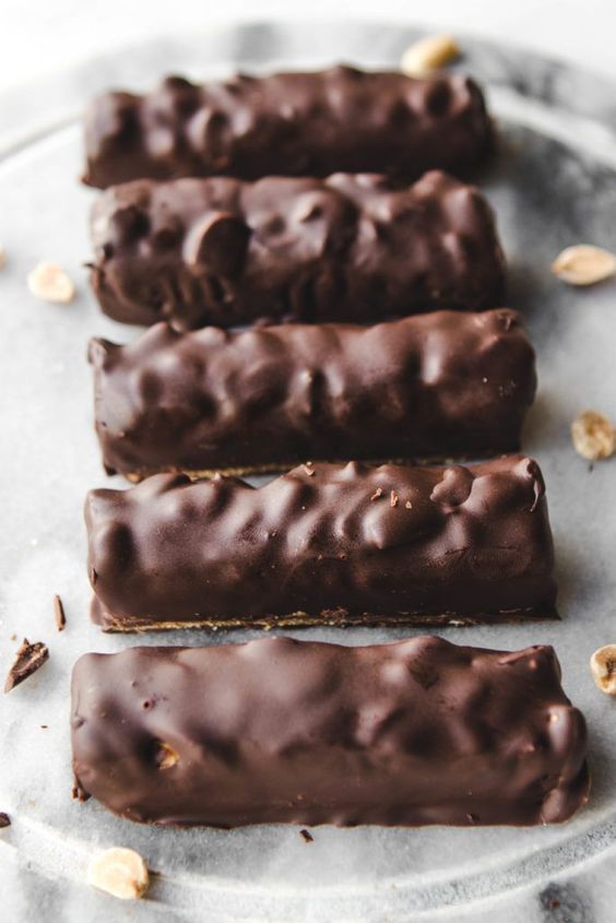 Healthy Snickers Bars (Vegan + 6 Ingredients!) - Healthy Food Ideas