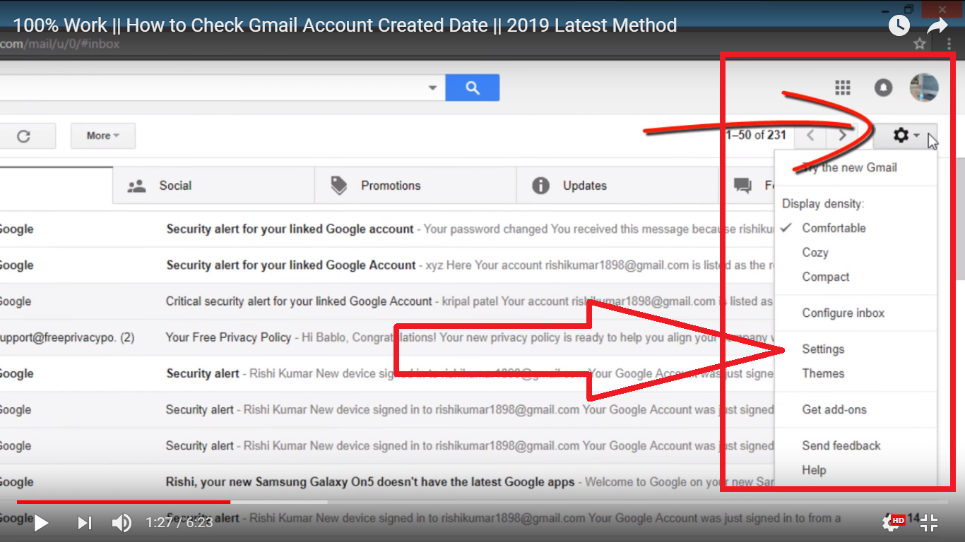[ 101% work ] How to find Gmail Account Creation Date 2019 - TechBr ...