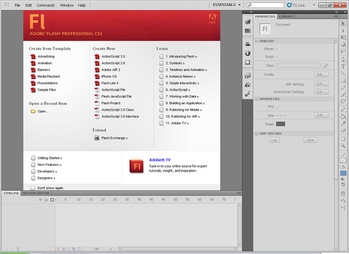 GRAFICAS Y AUDIO: Adobe Flash Professional