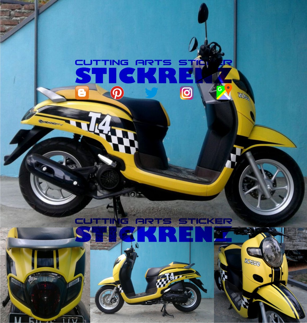 STICKRENZ: Honda Scoopy 2017 - Custom Stripe & Personal Text