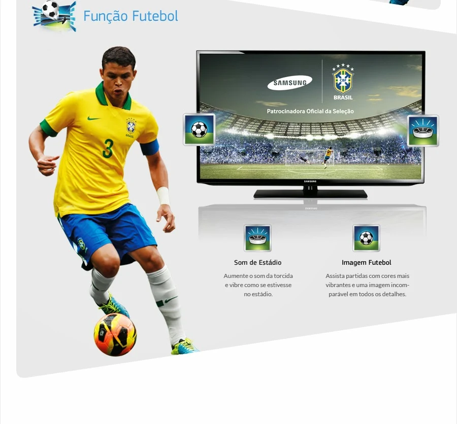 TV LED Samsung 46" Smart Full HD com Função Futebol.