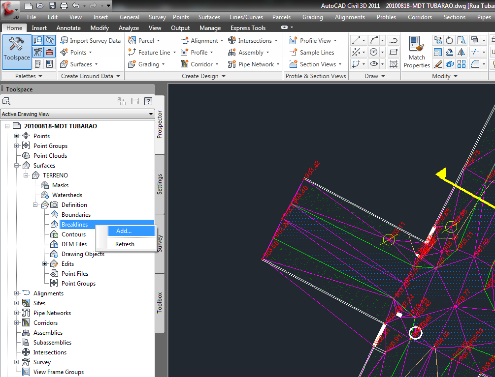 Autodesk - Civil 3D - Brazil: BREAKLINES ESPECIAIS