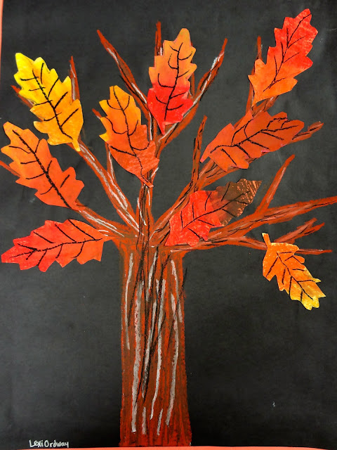 Sharpies, paint, and paper! Oh my!: 3rd Grade Autumn Trees