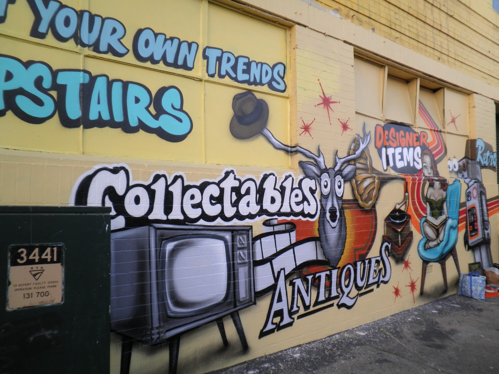 down to earth vintage & retro: "SET YOUR OWN TRENDS"--Graffiti Wall.