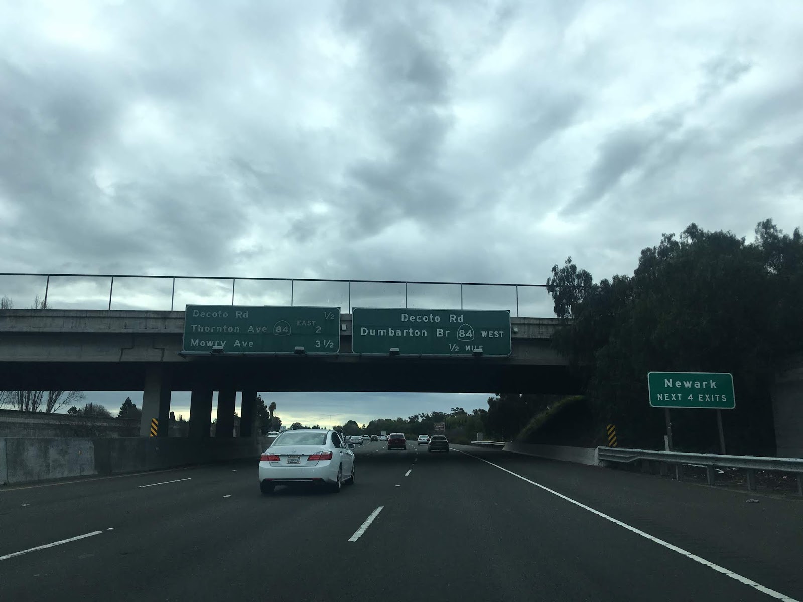 California State Route 84 west from Interstate 880 over the Dumbarton ...