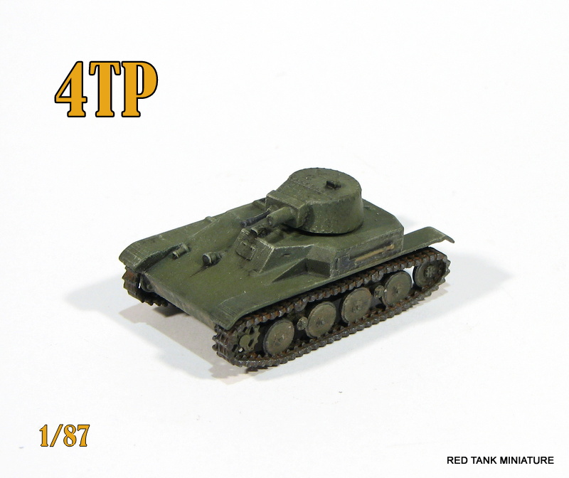 Gulumik Military Models: 4TP 1/87 RED TANK MINIATURE