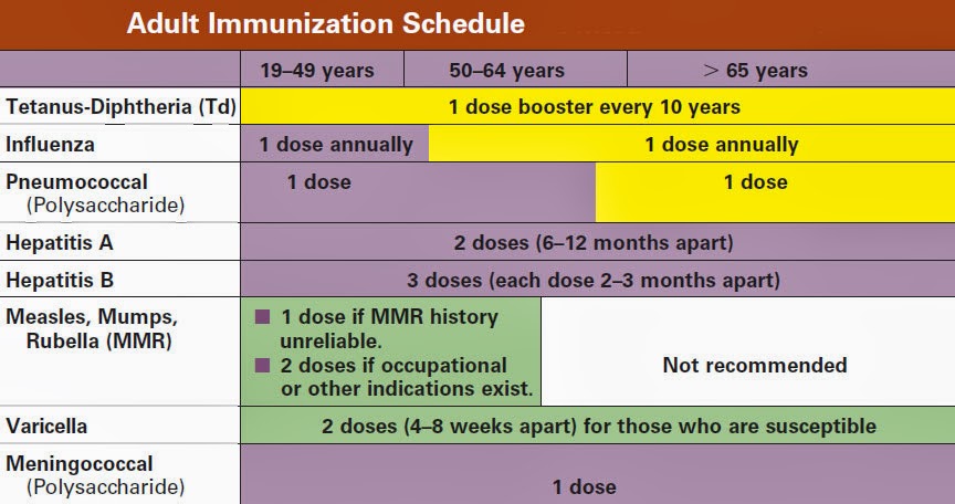 Adult Immunization Schedule ~ Nursing