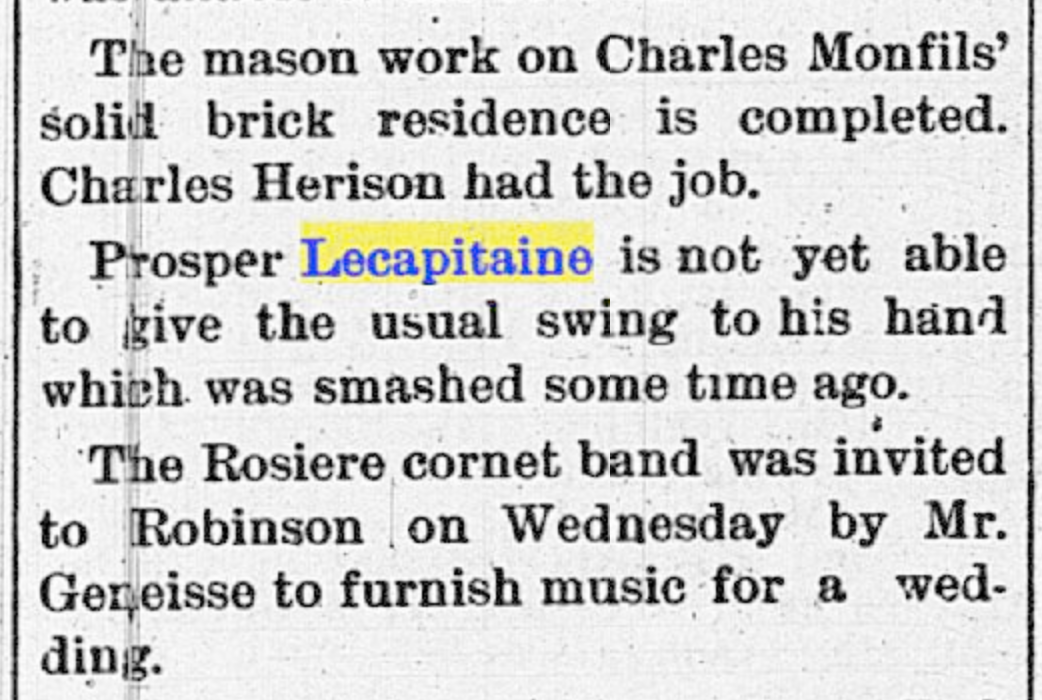 Le Capitaine - LeCaptain Family History: Prosper Jean Francois ...