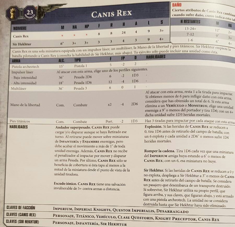 Dies Irae 40K: Codex IK. Canix Rex