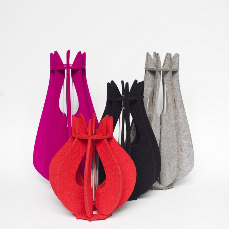 Chromatophobic: Wool Felt Vases That Pack Flat