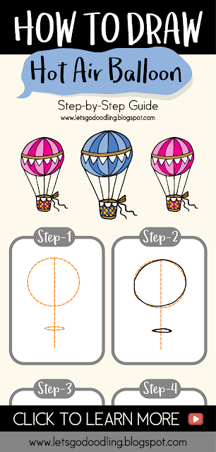 How To Draw Hot Air Balloon - Easy Step By Step Drawing Tutorial