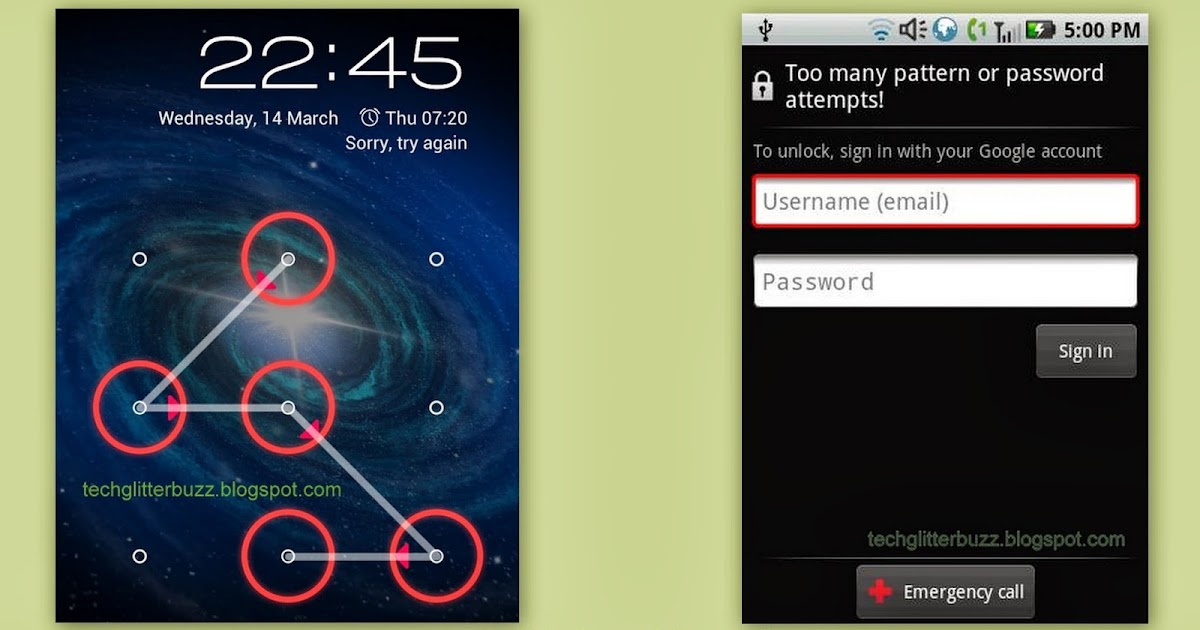 HOW TO UNLOCK AN ANDROID DEVICE AFTER TOO MANY PATTERN ATTEMPTS? ~ TechGlut