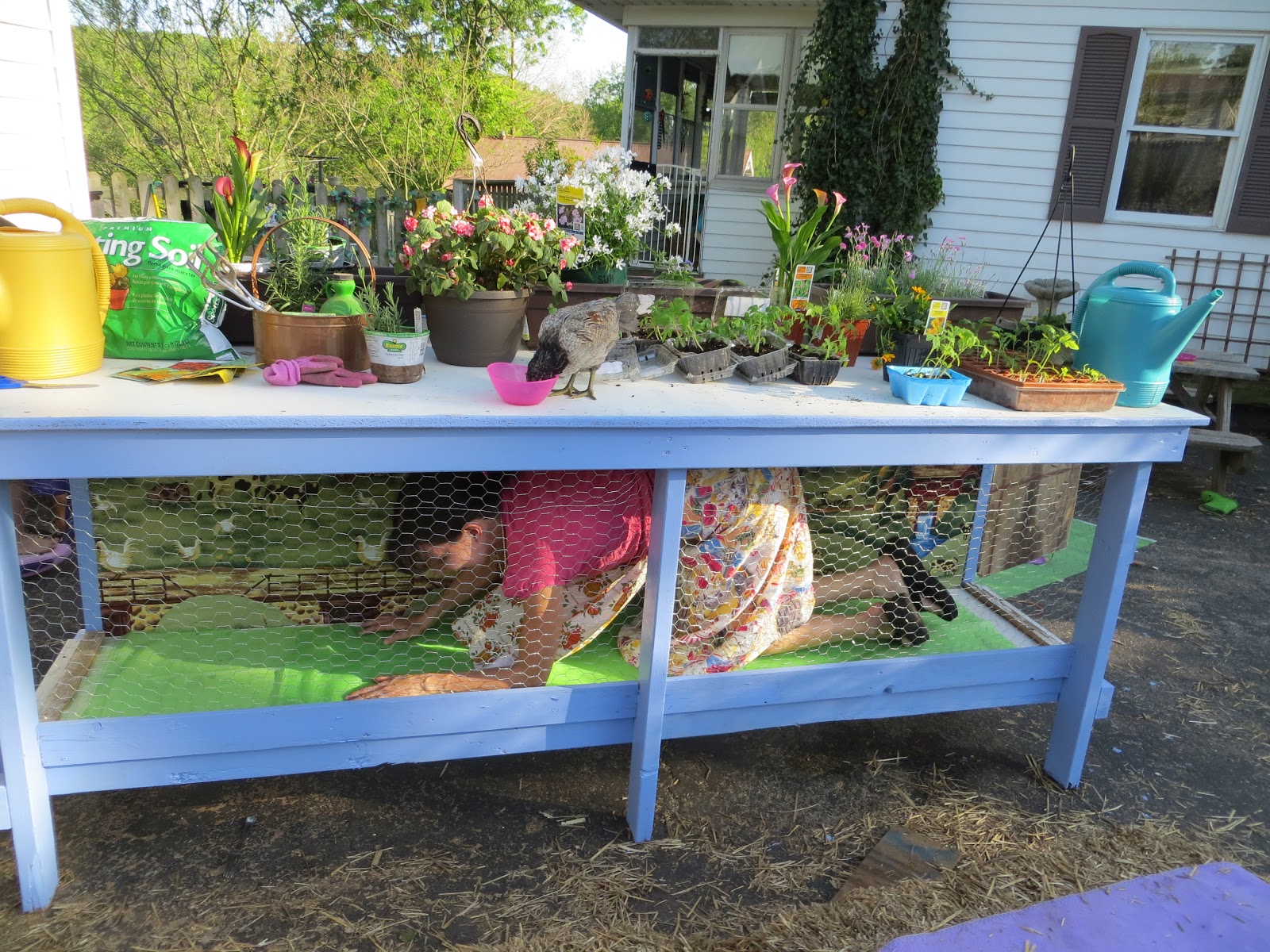 Life With Nine Kids: Repurposing a Workbench Into a Gardner's Potting ...
