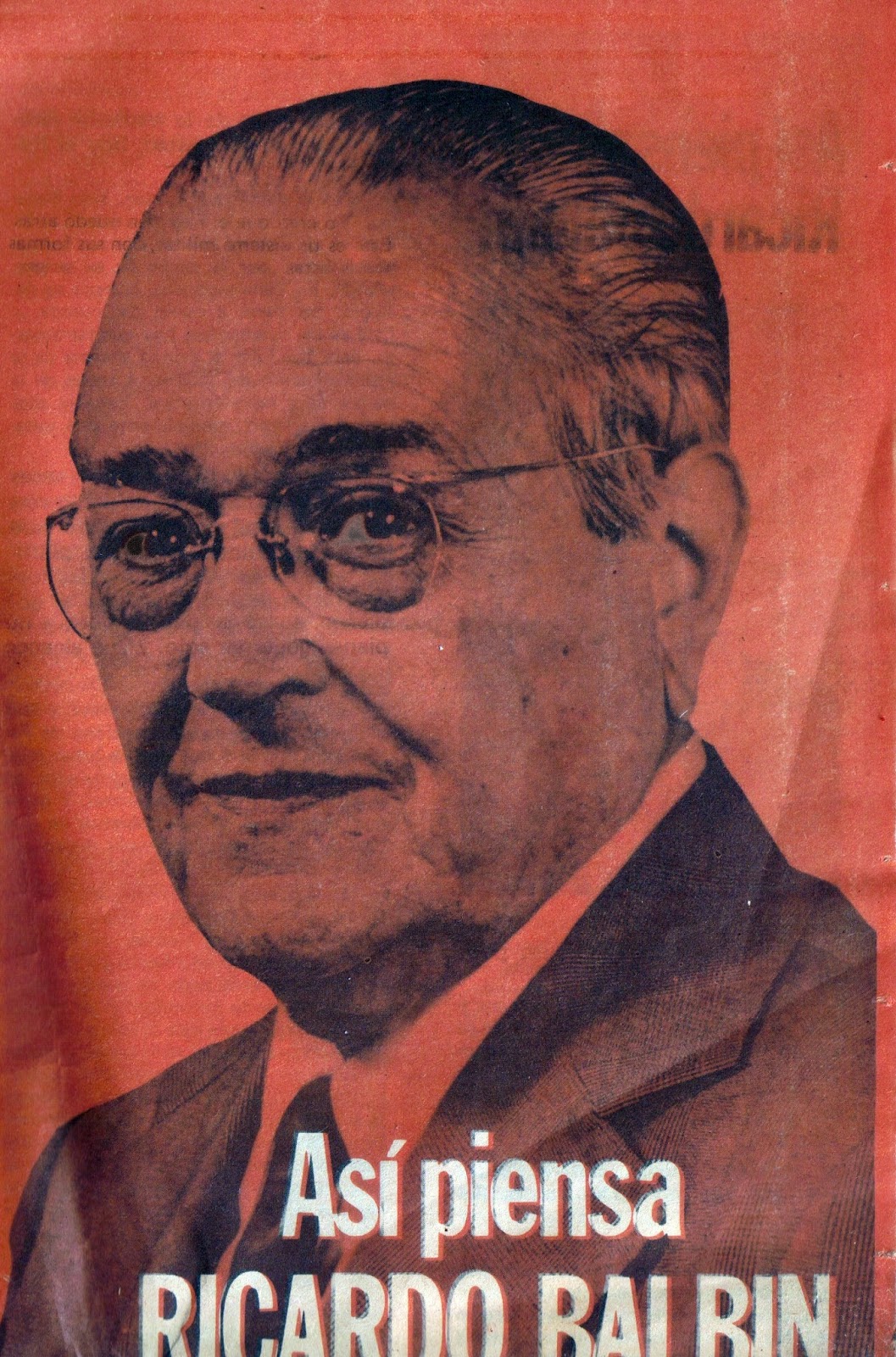 HISTORIA Y DOCTRINA DE LA UCR: Folleto: "Así piensa Ricardo Balbin" (1973)
