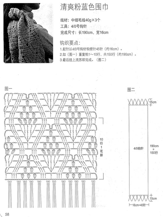 Ergahandmade: Crochet Scarf + Diagram