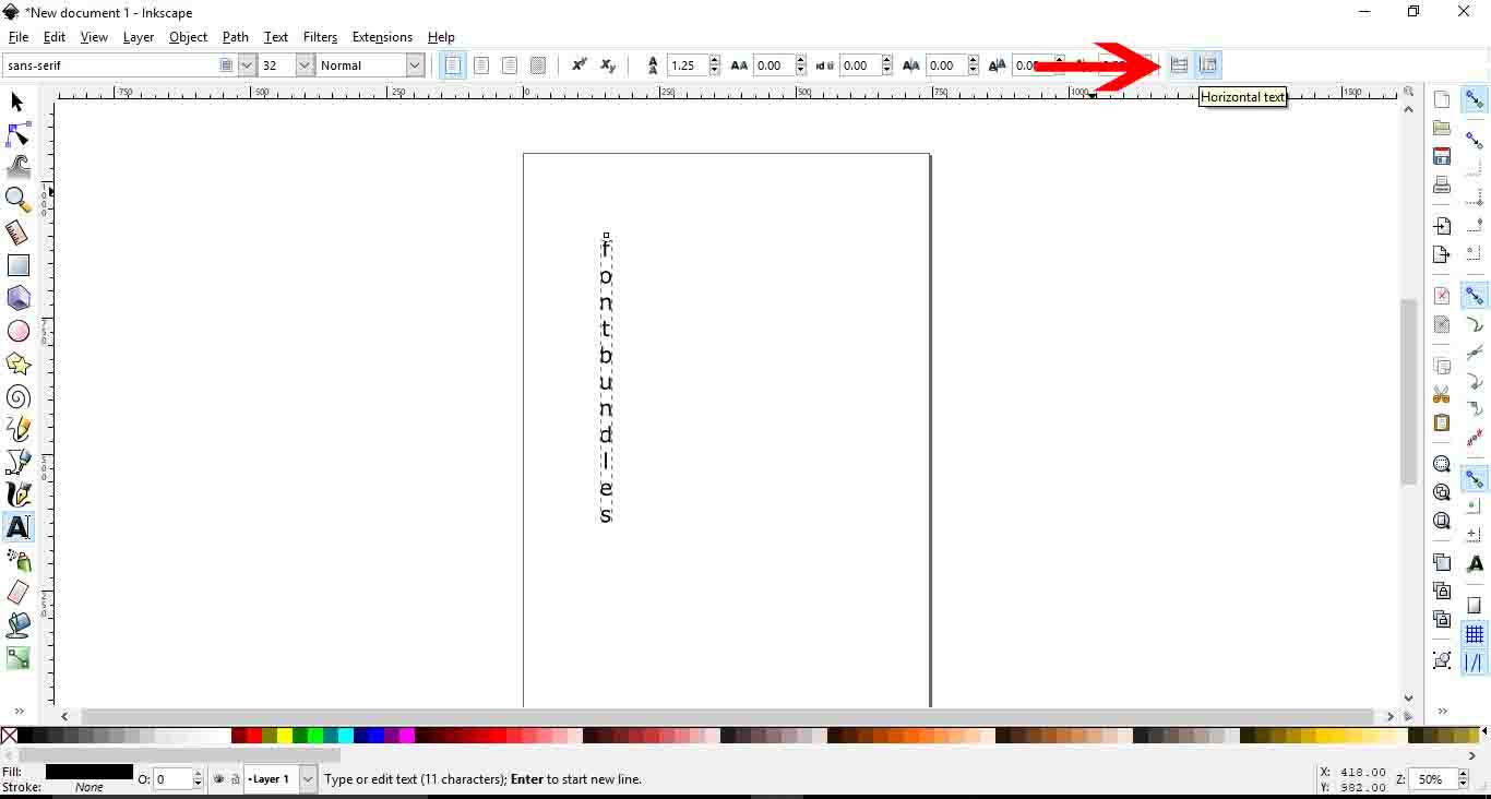 How to type text vertically in Inkscape | Design Bundles