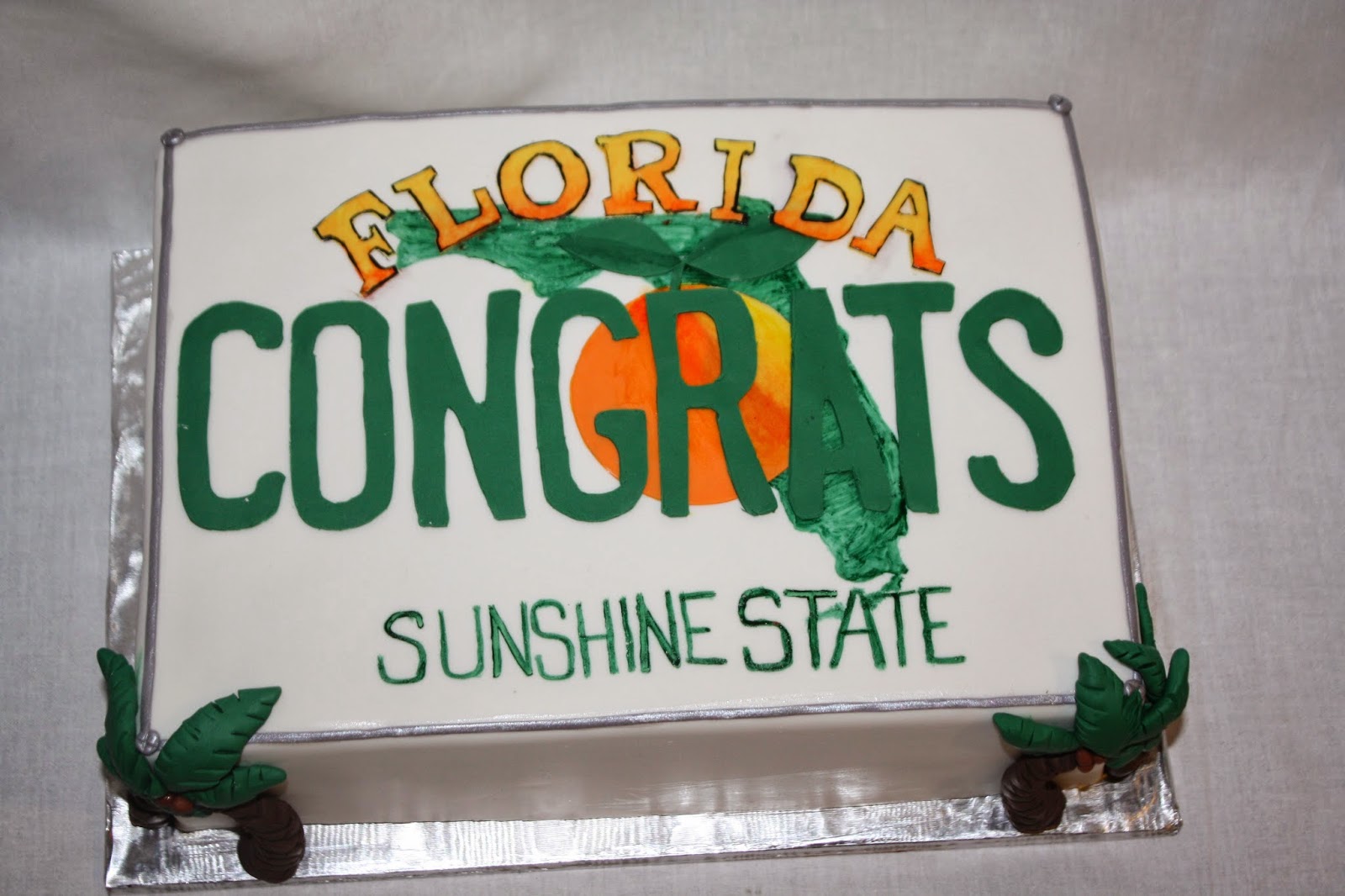 Hock Cakes LLC: Florida License Plate Cake