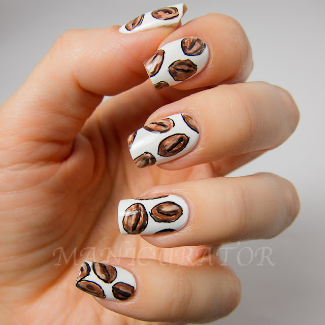 Coffee Bean Nail Art with Zoya - Digit-al Dozen Geek Week