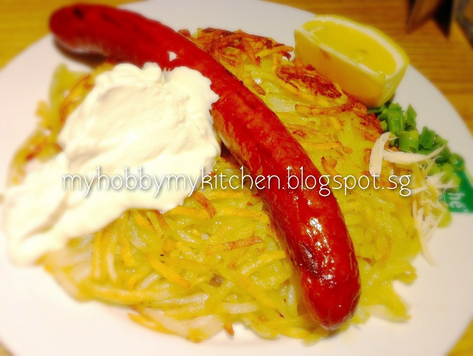 myhobbymykitchen: Marché - Swiss Rosti with Chicken Cheese Sausage ...
