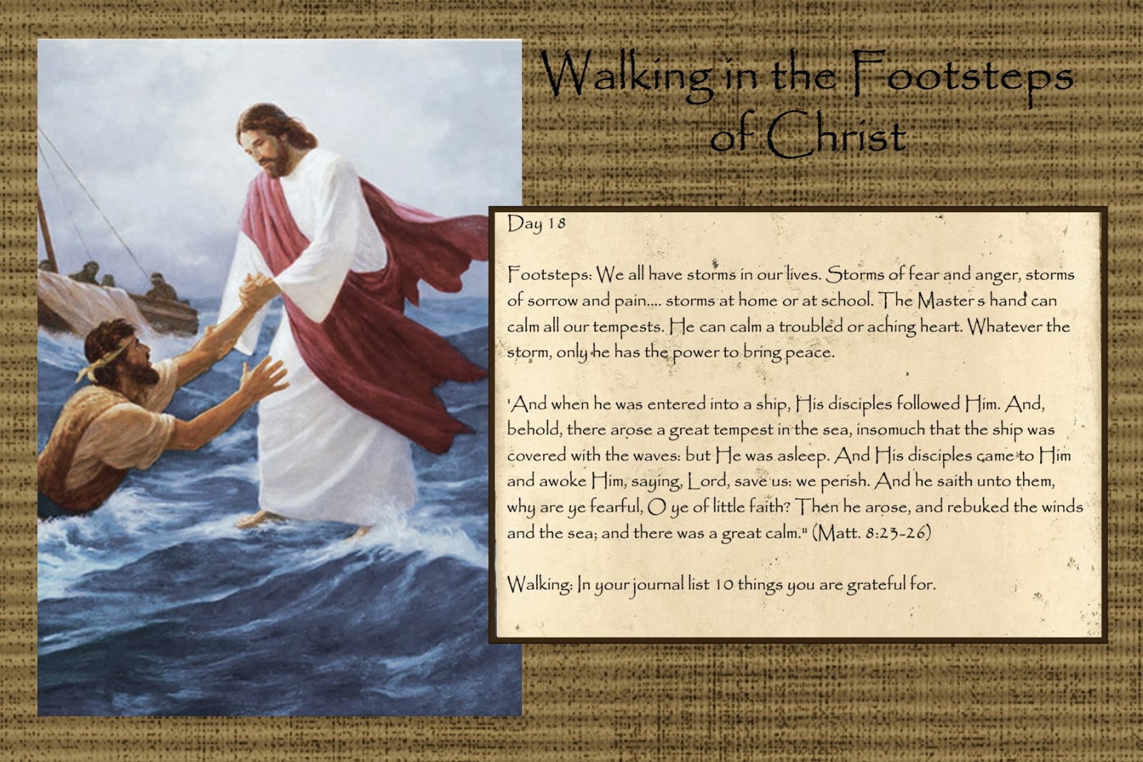 Listen To The Words: Walking in the Footsteps of Christ - Day 18