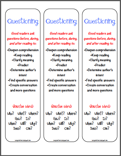 Lacy's Letters: Questioning Strategy & Bookmarks