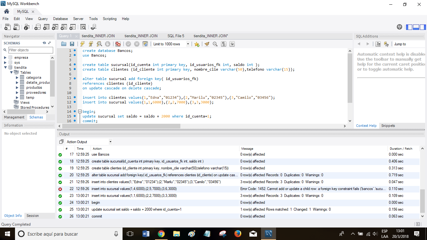 Edna Cordero Isc Base De Datos Usando El Comando Commit