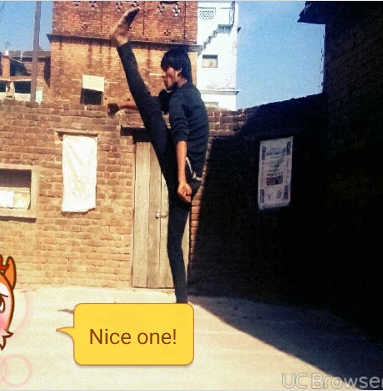 Yoko tobi geri, mei tobi geri ( flying kick)