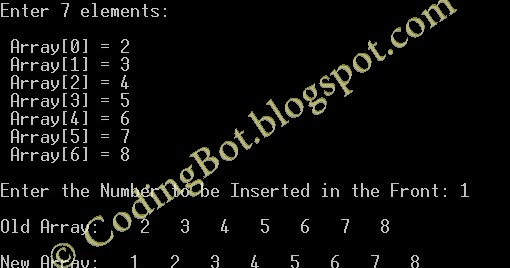 Insert An Element In An Array And C Code - Coding Bot