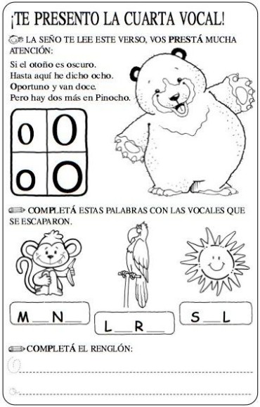 Material educativo para maestros: Actividades de apresto letra O