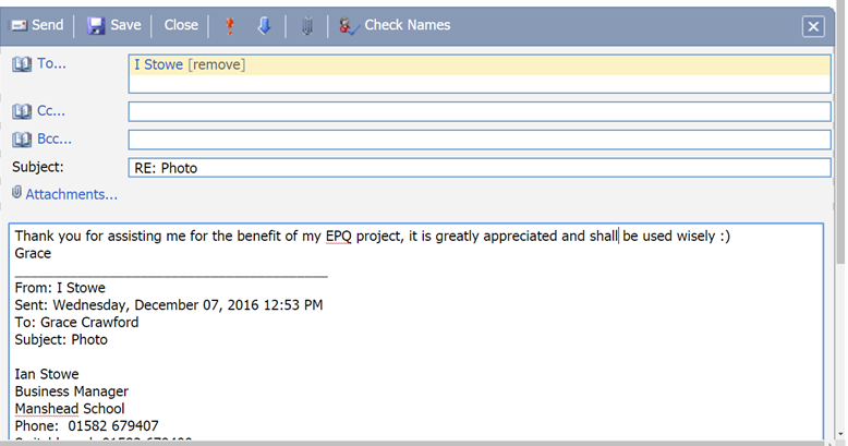 Grace Crawfords EPQ Diary : EPQ Artifact