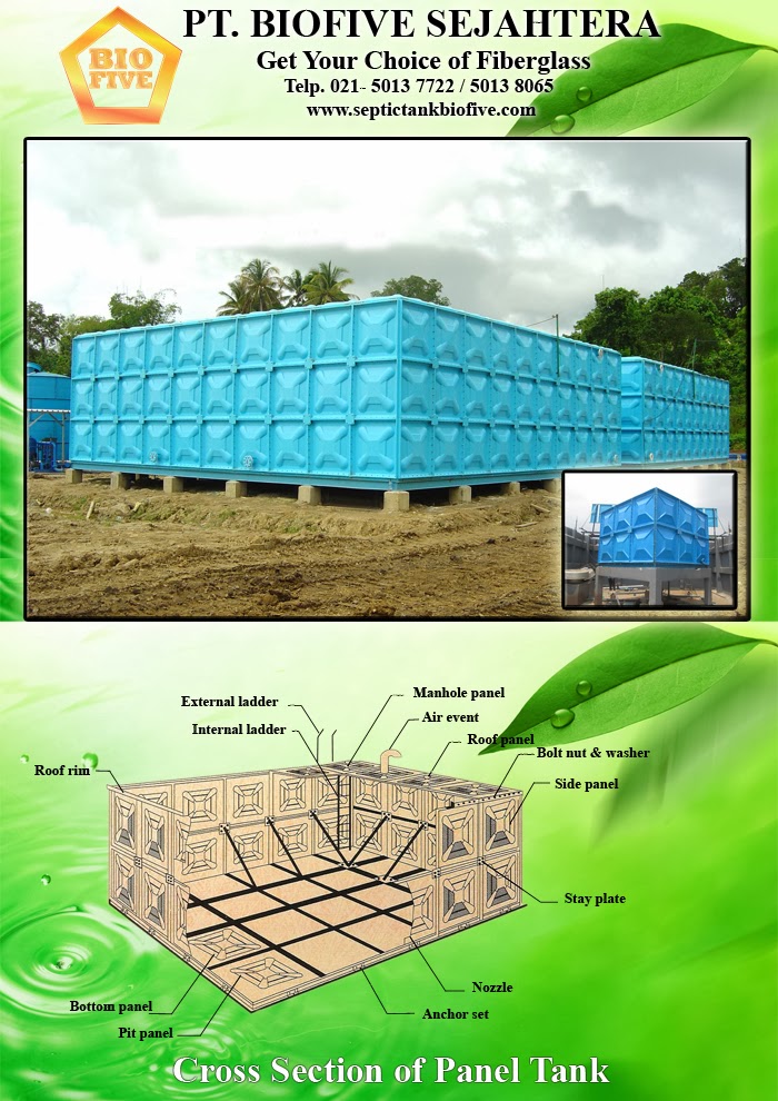 TANGKI AIR BIOFIVE,TANGKI FIBERGLASS,TANGKI KIMIA