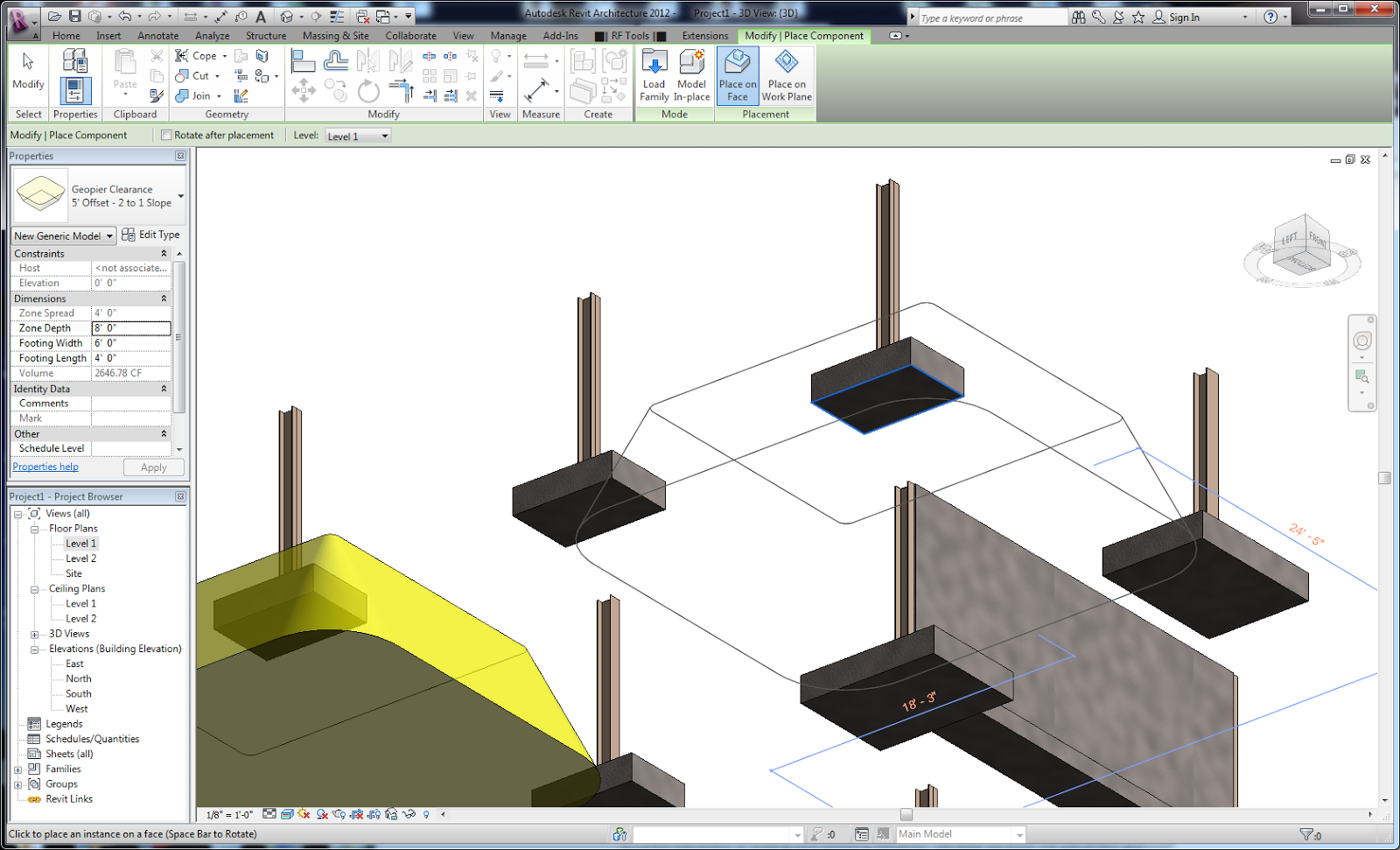 Foundation Modeling - Interference Zones - Revit - Dynamo