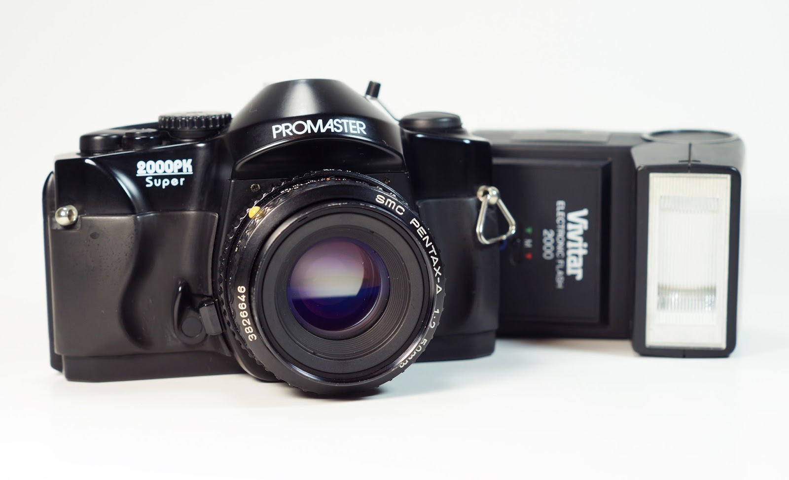 Promaster 2000pk Super Manual Film Camera with Pentax 50mm f/2 Lens ...