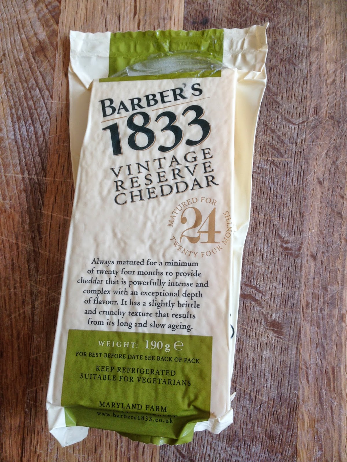The Vegetarian Experience: Barber's 1833 Vintage Reserve Cheddar ...