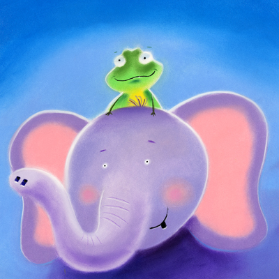 A Story In A Nutshell: Brother Frog Rides Brother Elephant