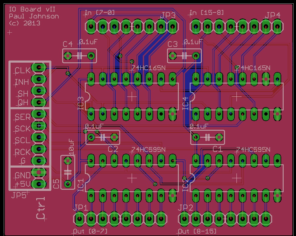 Paul D Johnson: Shift Register IO Test Board Design #1
