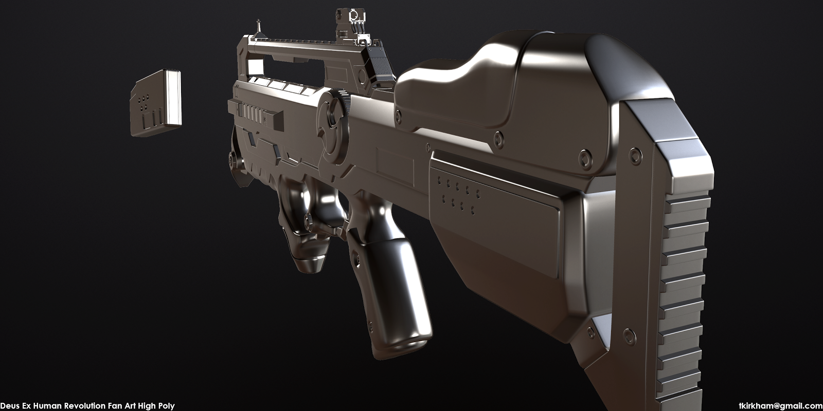 Taylor Kirkham in 3D: Deus Ex Human Revolution Combat RIFLE fan art!