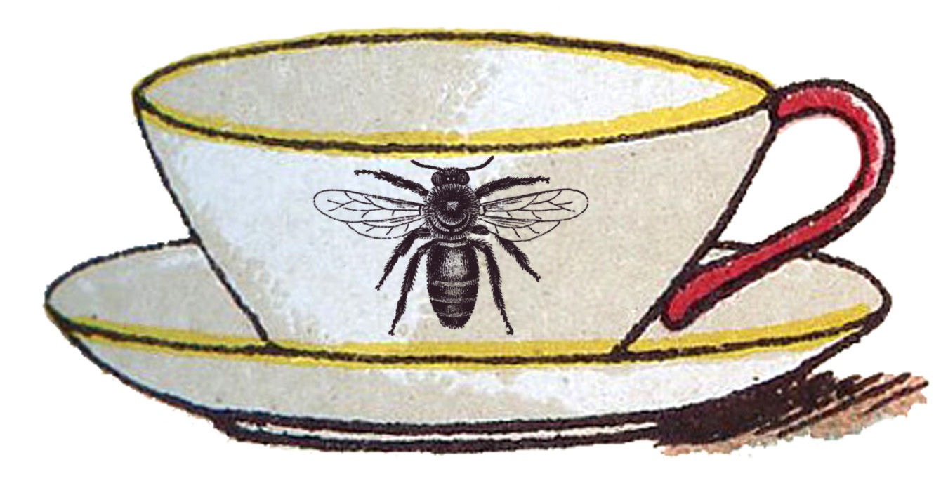 bee tea cup | Clip art vintage, Tea cup art, Tea cups