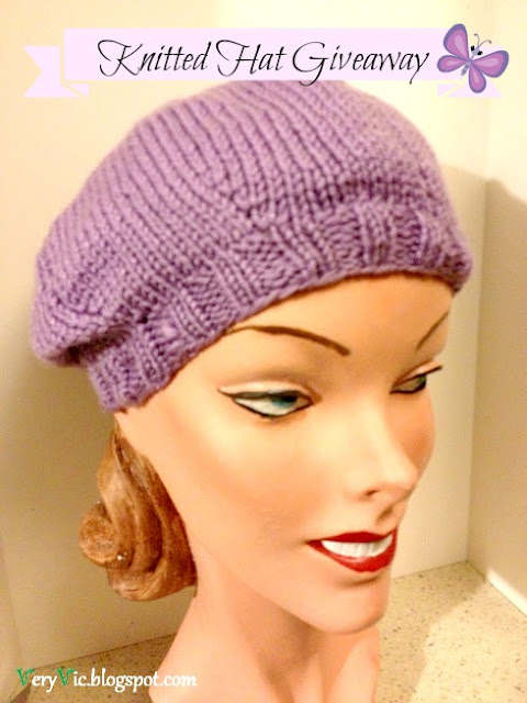 Very Vicky: Fleece-lined Knitted Hat Giveaway and Pattern