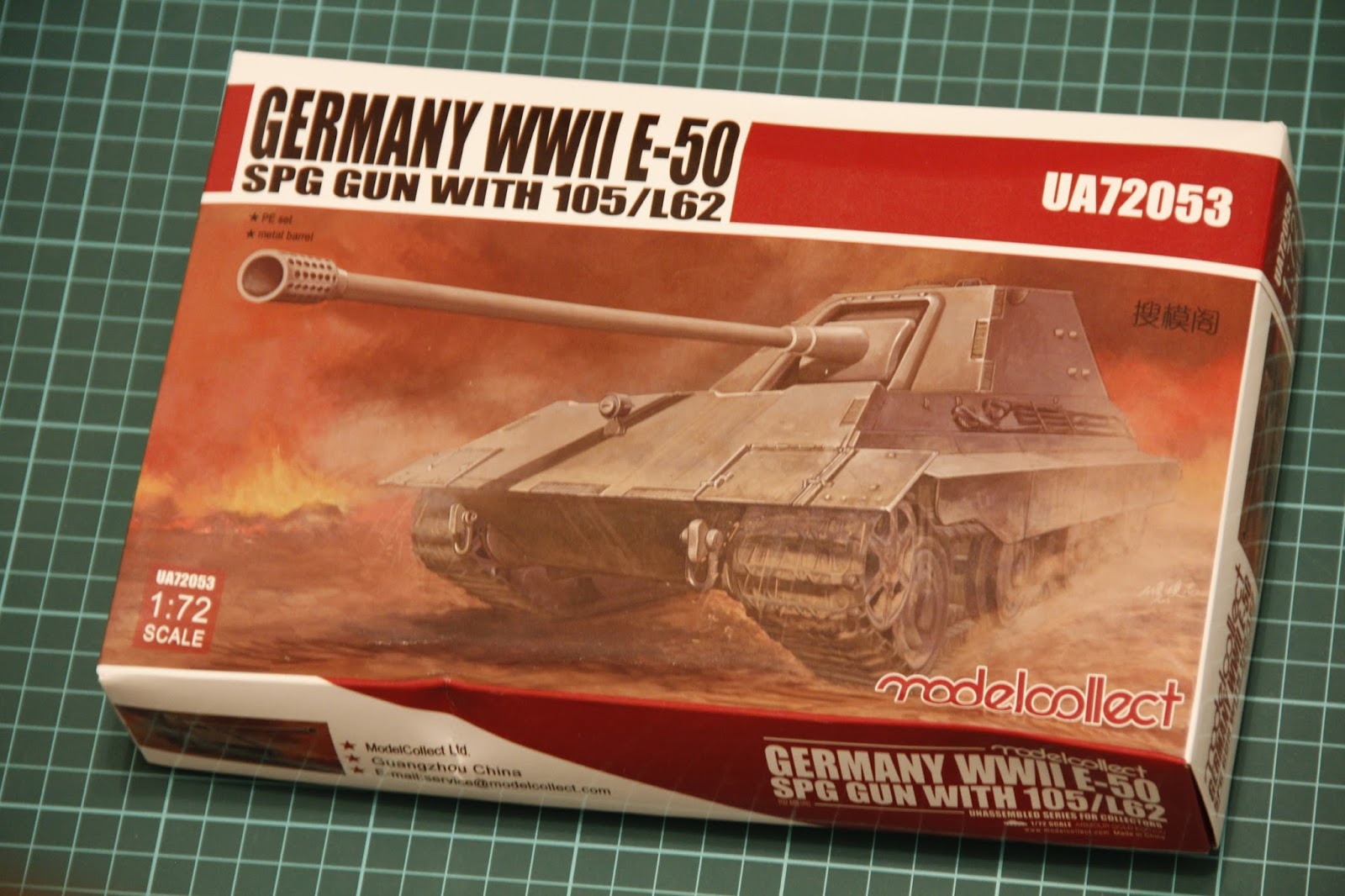 Modelcollect 1/72 E-50 SPG Gun with 105/L62 (UA72053) - DetailScaleView