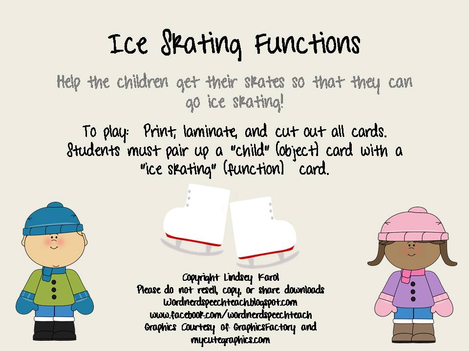 Word Nerd Speech Teach: Ice Skates, Hot Chocolate, and A Freebie!!