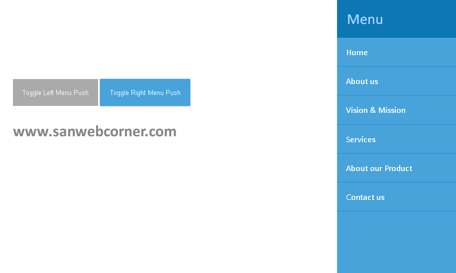 Simple push menu using Jquery