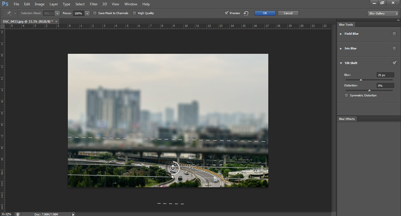 การทำภาพแนว Tilt Shift ทำให้ภาพดูเหมือนเป็นโมเดลจำลองด้วย Photoshop