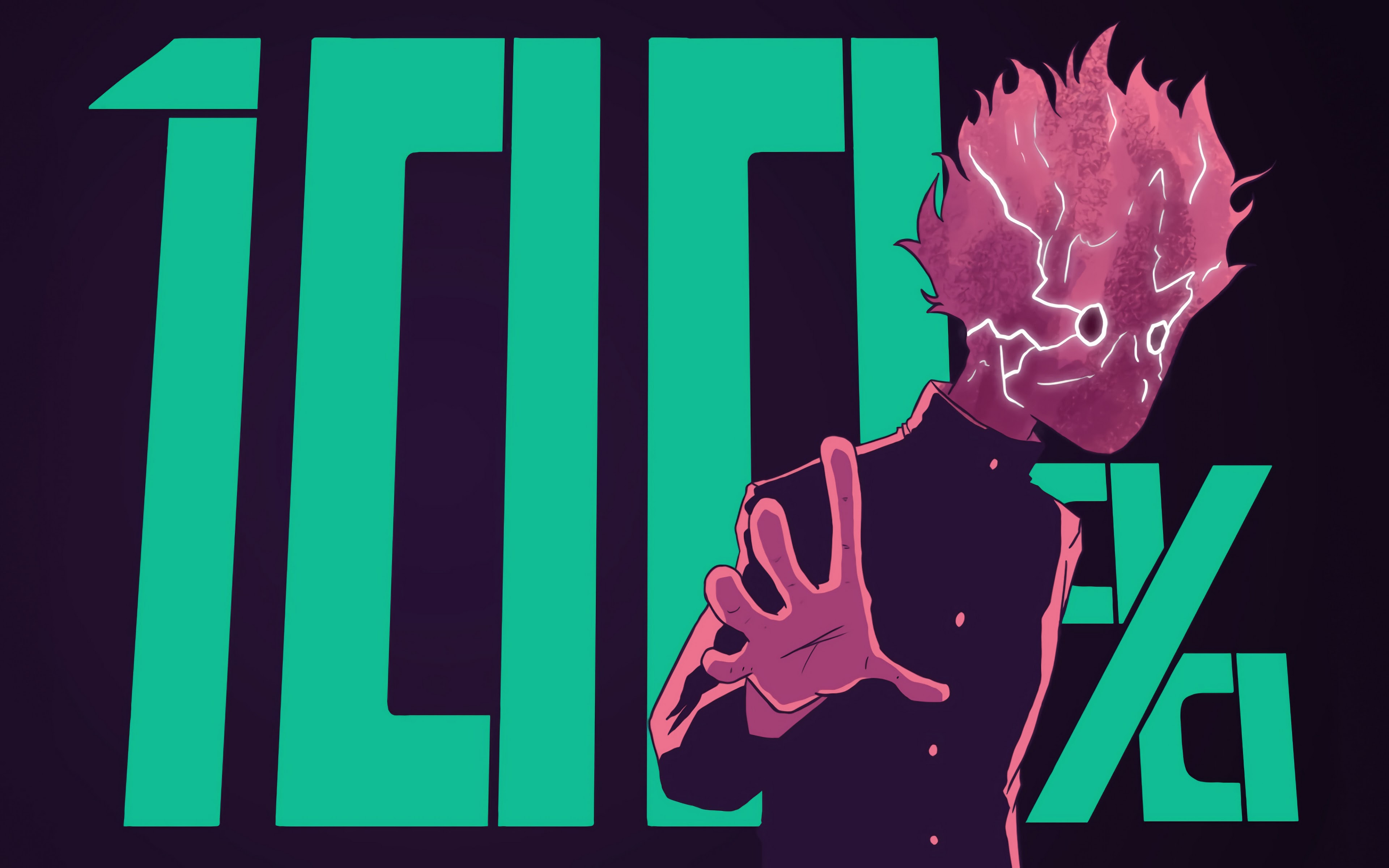 Mob Psycho 100, 100% Rage, Minimalist, Shigeo Kageyama, 4K, 3840x2160, #24 Wallpaper